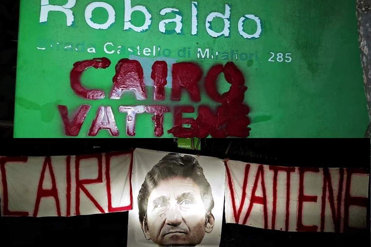 "Cairo vattene", al Robaldo uno striscione contro il presidente del Torino